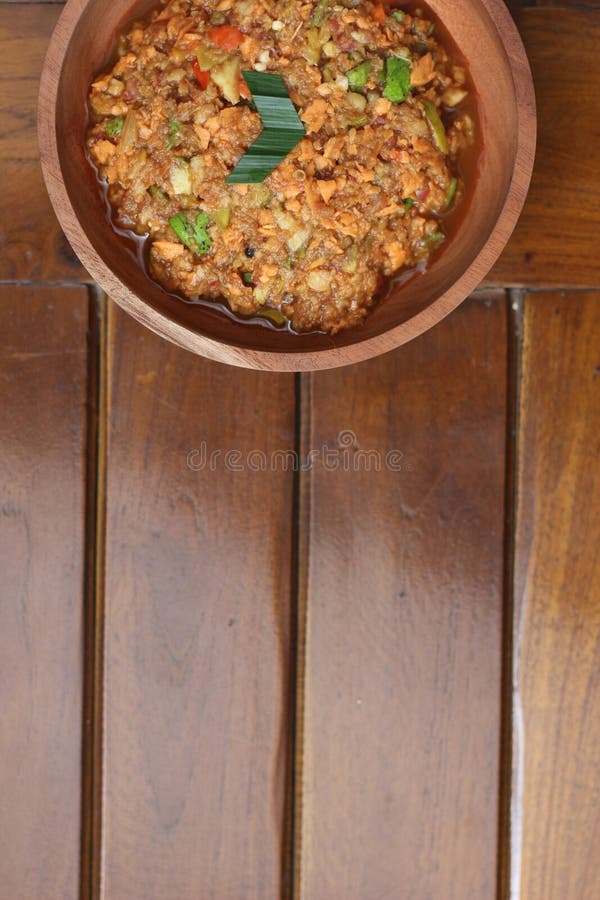 A Close Up Rujak Bebek or Smashed Fruit Which is Made from Raw Fruit ...