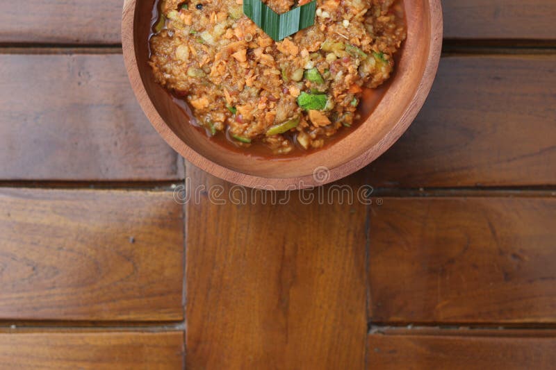 A Close Up Rujak Bebek or Smashed Fruit Which is Made from Raw Fruit ...