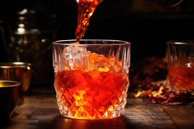 Close-up of Rum Punch Pouring into a Glass Stock Illustration ...