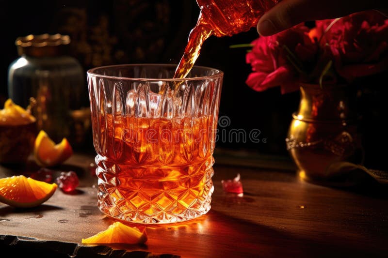Close-up of Rum Punch Pouring into a Glass Stock Illustration ...