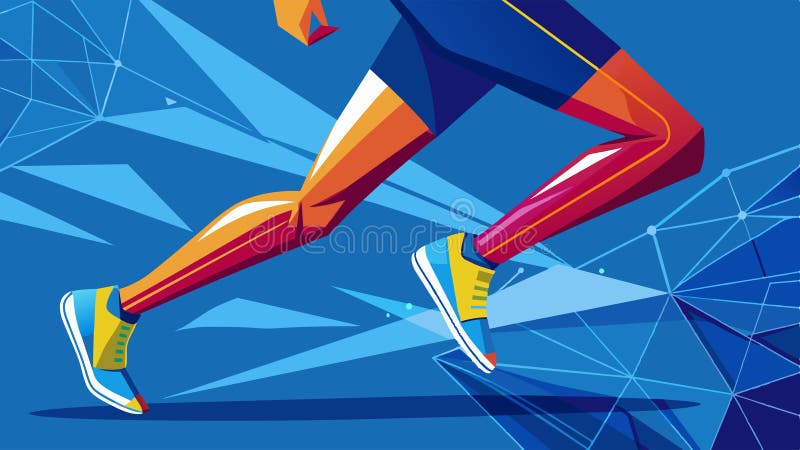 Close Up of Runner S Legs Run Form Lines and Triangles, Point ...