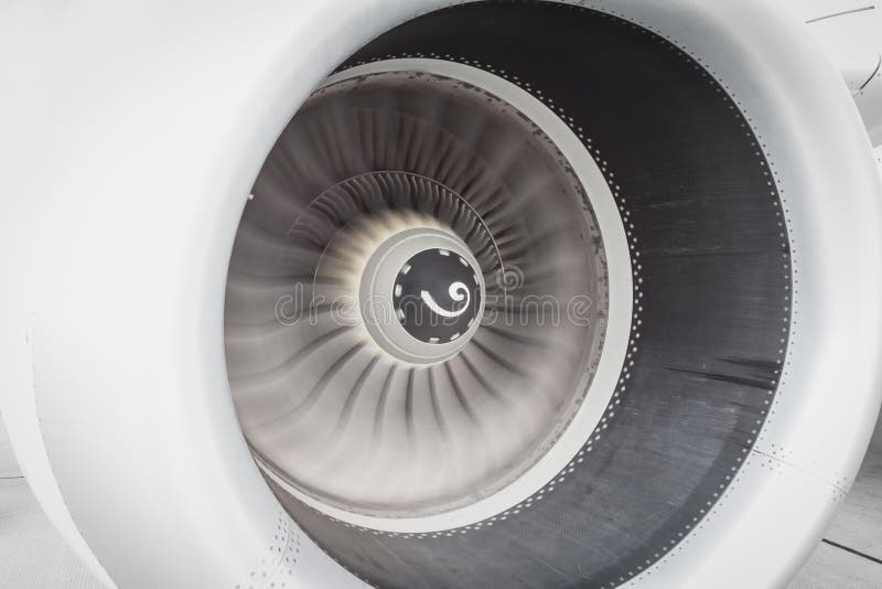 Close-up of the Running Engine of the Jet Plane Stock Image - Image of ...