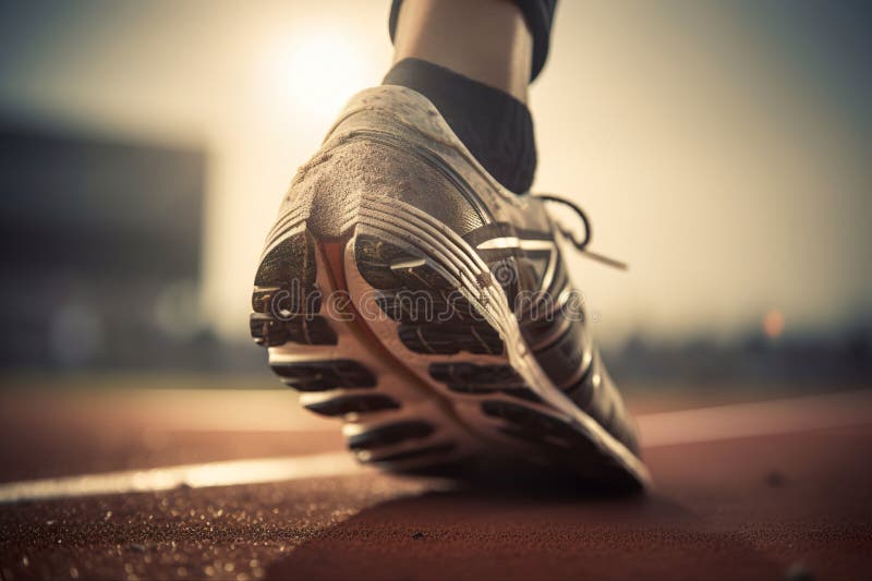 A Close Up of a Running Shoe on a Track. AI Generative Image Stock ...