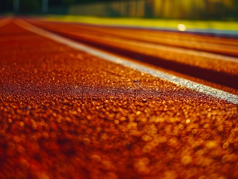 A Close Up of a Running Track at Night Stock Photo - Image of closeup ...