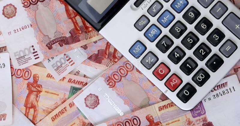 Close-up of Russian Banknotes and Calculator Stock Photo - Image of ...