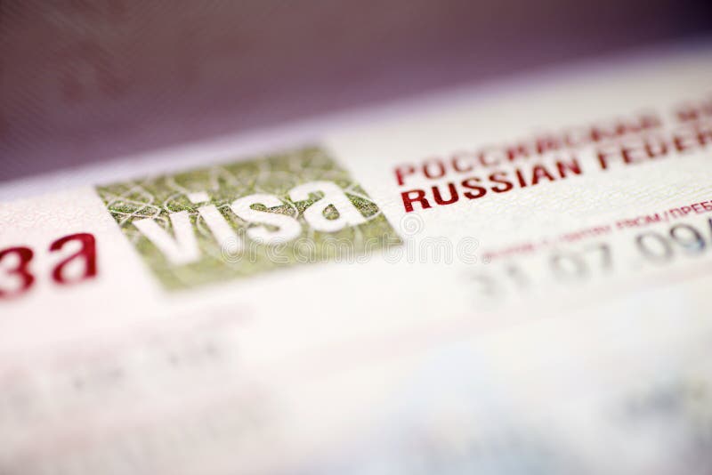 Close-up of Russian Customs Visa in a Passport Stock Photo - Image of ...