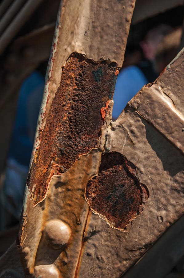Close-up of Rust on Bars of the Iron Structure of the Eiffel Tower in ...