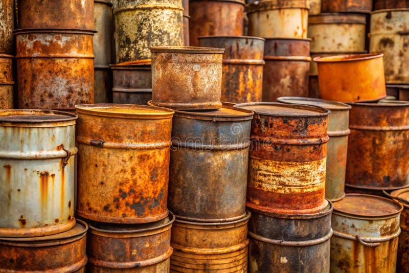 Close-Up of Rust Marks on Metal Containers Stock Illustration ...