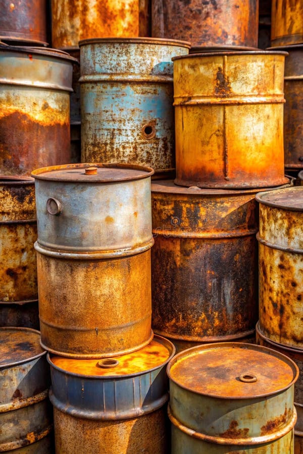 Close-Up of Rust Marks on Metal Containers Stock Illustration ...