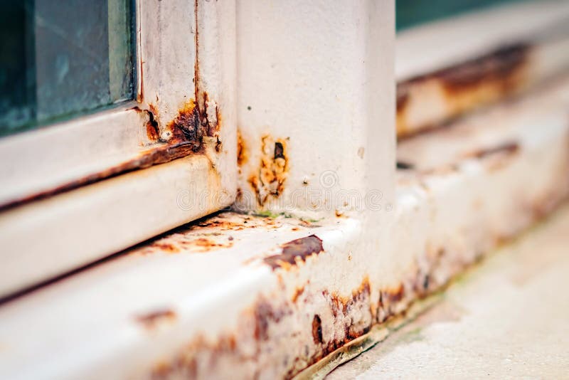 Rust on Window Sills Due To Leaking Rainwater Stock Photo - Image of ...