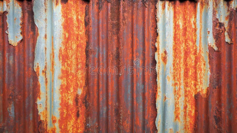 Close-up of Rusted Corrugated Metal Sheet Stock Illustration ...