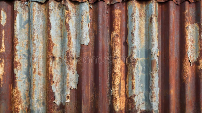 Close-up of a Rusted Corrugated Metal Sheet Stock Illustration ...