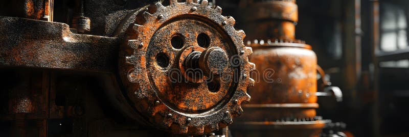 Close-up of a Rusted Gear in a Workshop Stock Illustration ...