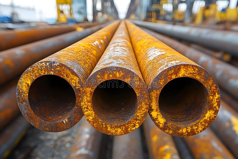 Rusty Industrial Pipes on Construction Site: Texture and Pattern for ...