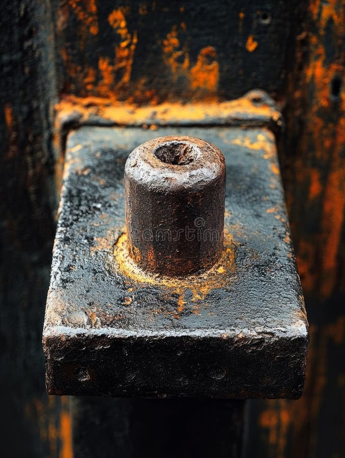 Close-up of a Rusted Metal Bolt on a Weathered Surface. Stock Image ...