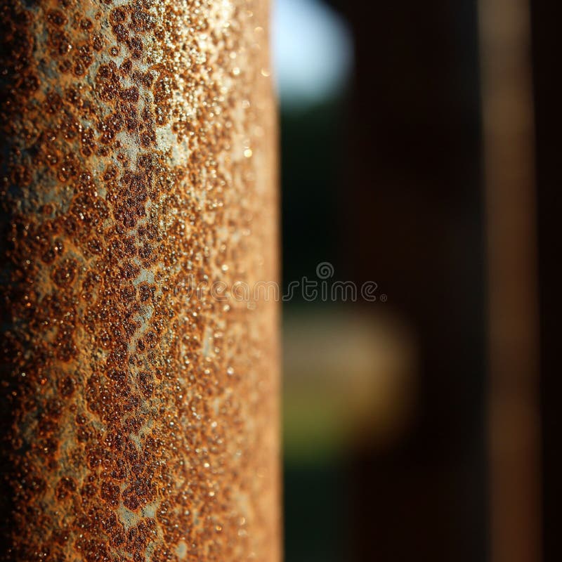 Close-up of a Rusted Metal Surface, Featuring a Cylindrical Shape with ...