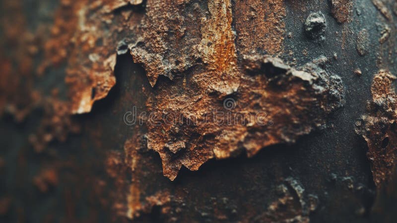 Close-up of Rusted Metal Surface with Flaking Paint Stock Illustration ...
