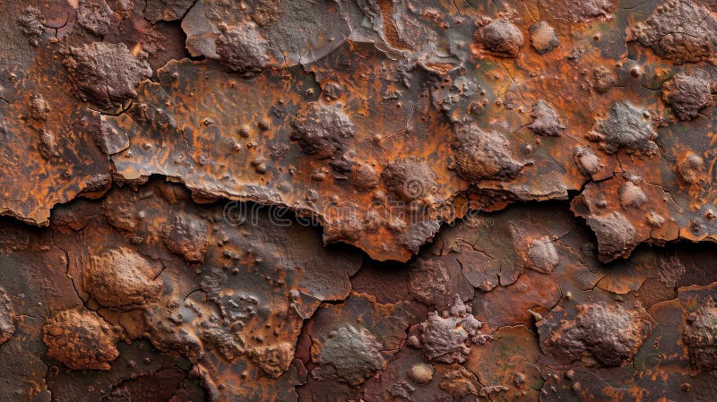 Close-up of Rusted Metal Surface with Peeling Paint and Rough Texture ...