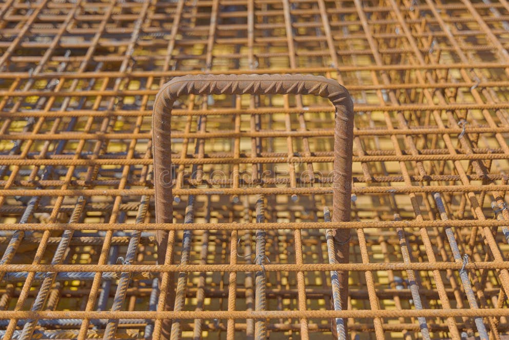 Reinforcement Bars Pattern at Construction Site Stock Photo - Image of ...