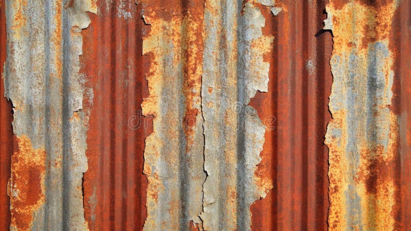 Close-up of Rusted and Weathered Corrugated Metal Sheet Stock ...