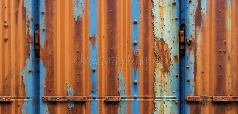 A Close-up of the Rusted, Weathered Surface of an Old Shipping ...