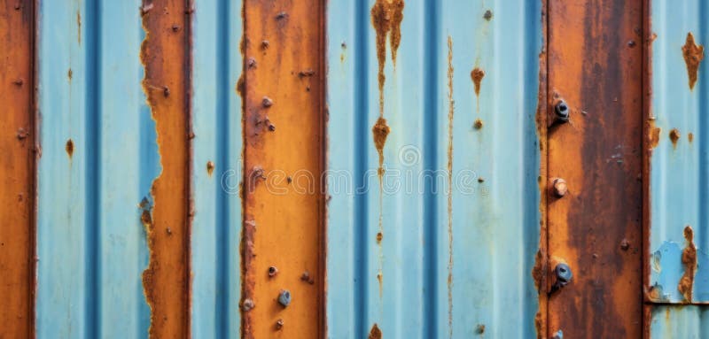 A Close-up of the Rusted, Weathered Surface of an Old Shipping ...