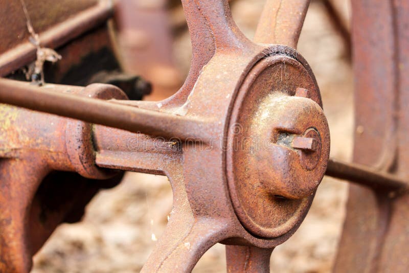 Close Up of Rusted Wheel on Abandoned Farm Equipment Stock Image ...