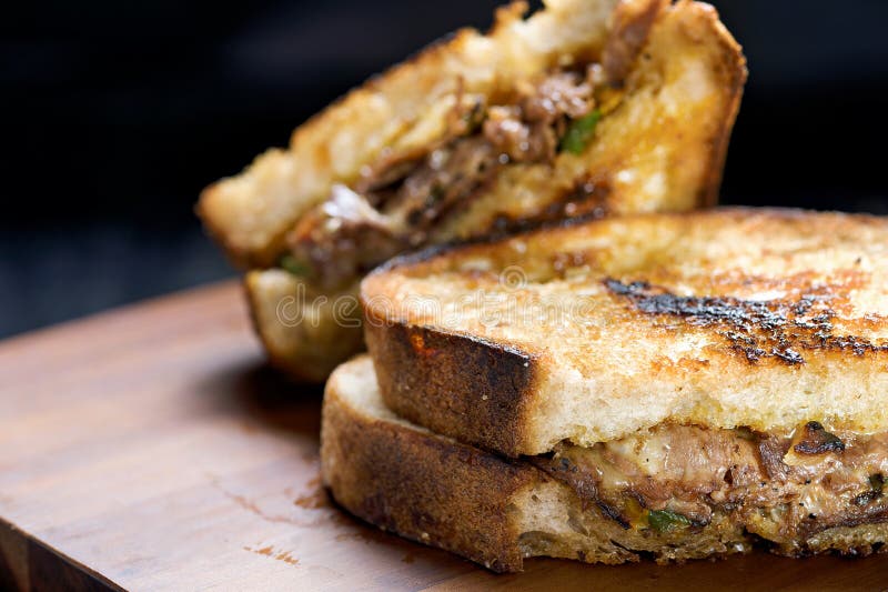 Rustic American Steak Sandwich Stock Image - Image of snack, rustic ...