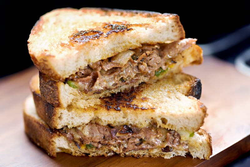Rustic American Steak Sandwich Stock Image - Image of rustic, beef ...