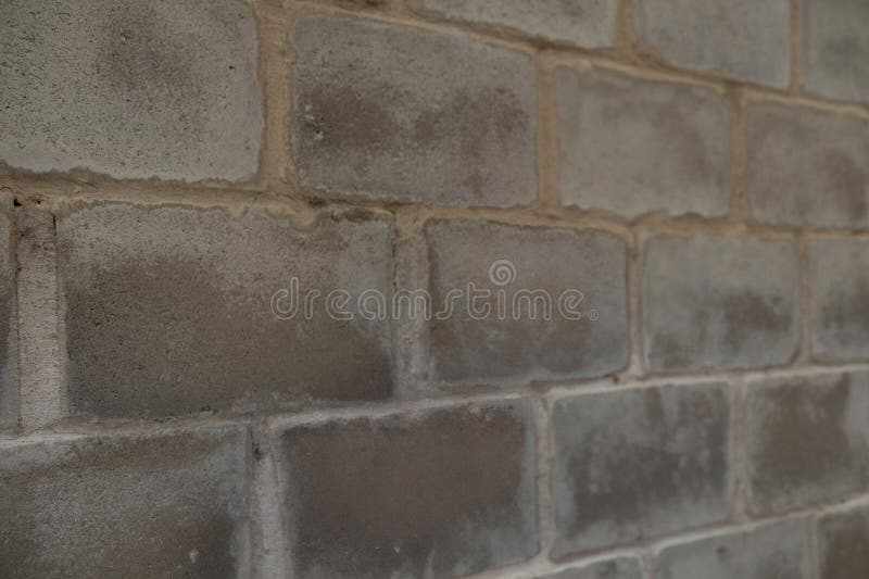 Rustic Grey Brick Wall with Weathered Texture Stock Image - Image of ...