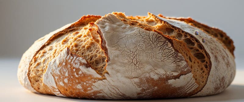 Close Up of Rustic Homemade Sourdough Bread Crust Highlighting Texture ...