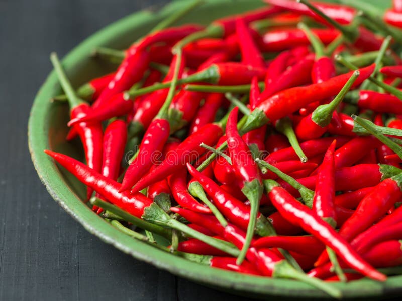 Rustic Red Bird Eye Chilies Stock Photo - Image of bird, chili: 123048178