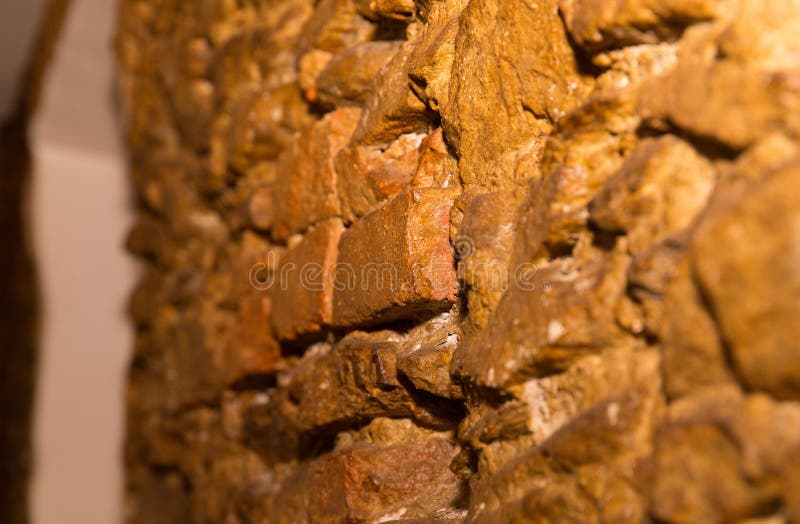 Close-up of Rustic Stone and Brick Wall Texture Stock Illustration ...