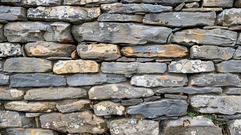 A Close-up of a Rustic Stone Wall, with Different Sizes and Shapes of ...