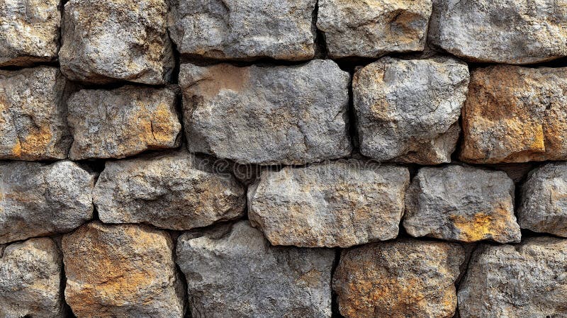 Close-up of a Rustic Stone Wall Texture with Various Sizes and Colors ...