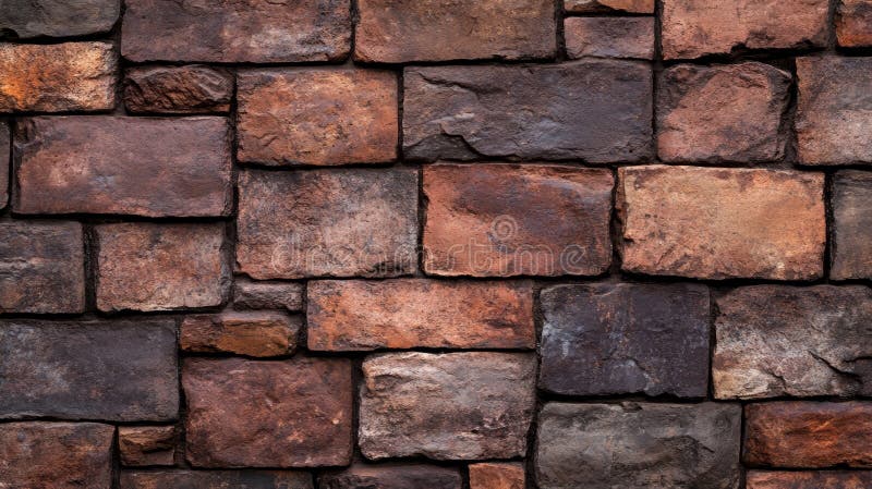 A Close-up of a Rustic Stone Wall with a Variety of Textures and Colors ...