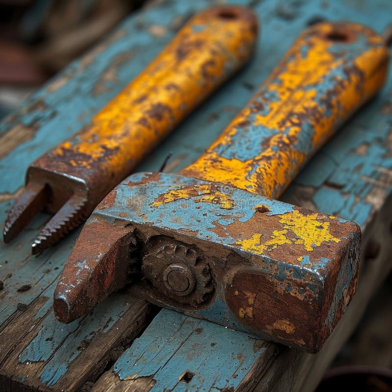 Close-Up of Rustic Tools, Worn and Rustic Details of Tools. Stock ...