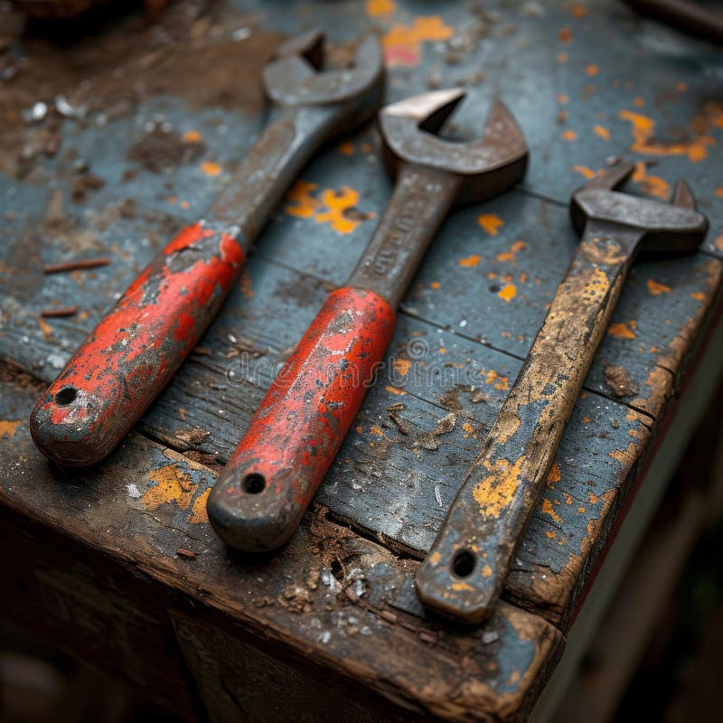 Close-Up of Rustic Tools, Worn and Rustic Details of Tools. Stock ...