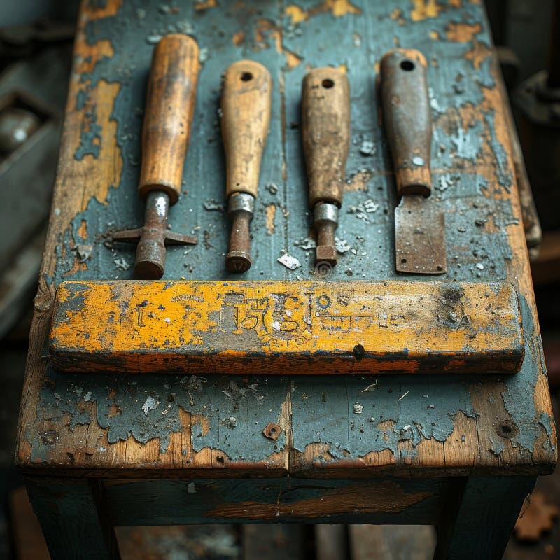 Close-Up of Rustic Tools, Worn and Rustic Details of Tools. Stock ...