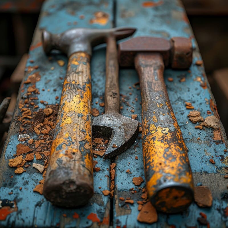 Close-Up of Rustic Tools, Worn and Rustic Details of Tools. Stock ...