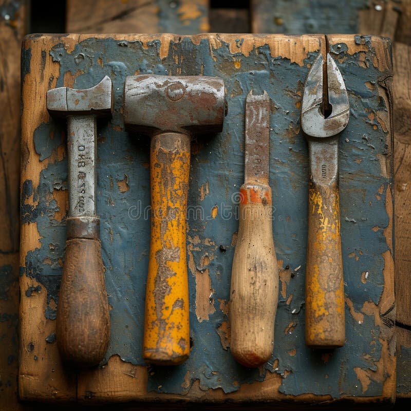 Close-Up of Rustic Tools, Worn and Rustic Details of Tools. Stock ...
