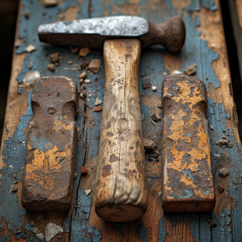 Close-Up of Rustic Tools, Worn and Rustic Details of Tools. Stock ...