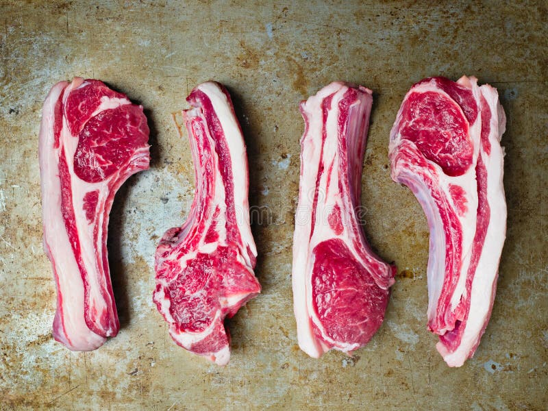 Uncooked Lamb Chops stock image. Image of nutrition, food - 1199491