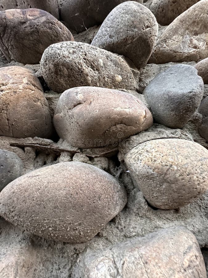 Rough River Stone Wall – Natural Texture Close-Up Stock Image - Image ...