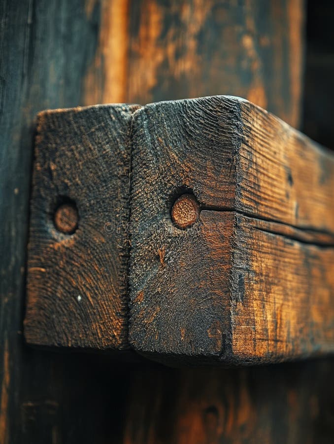 Close-up of Rustic Wooden Beams with Aged Texture Stock Photo - Image ...