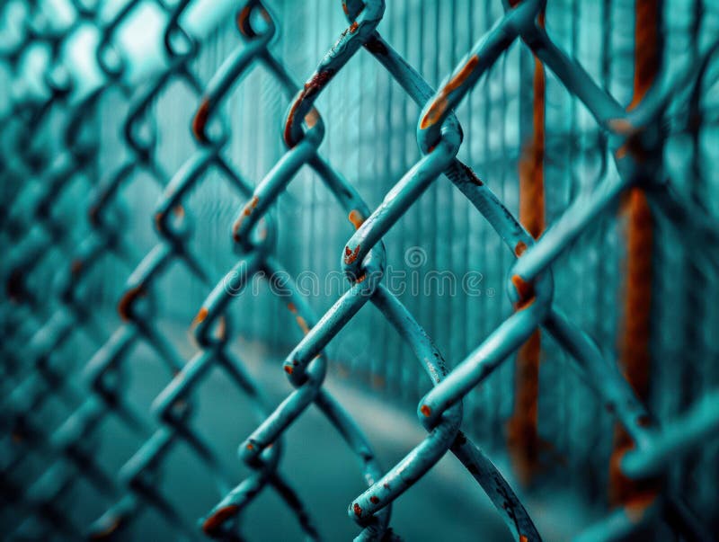 Close-up of a Rusty Chain Link Fence Acting As a Barrier, Creating a ...