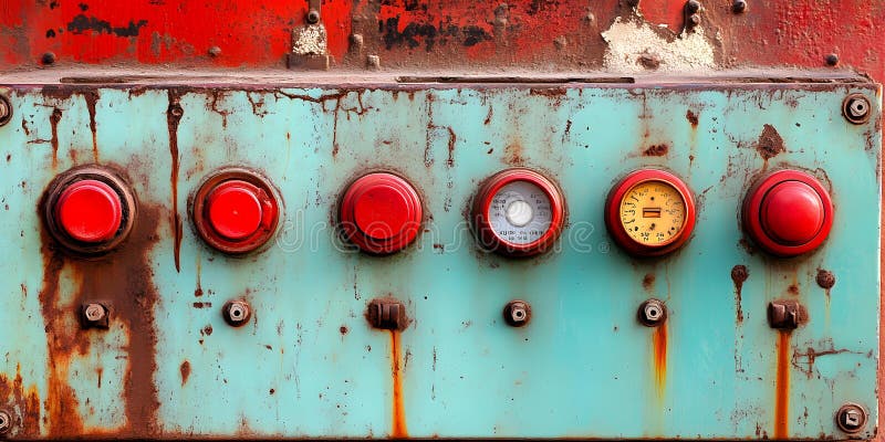 Close-up of Rusty Control Panel Stock Illustration - Illustration of ...