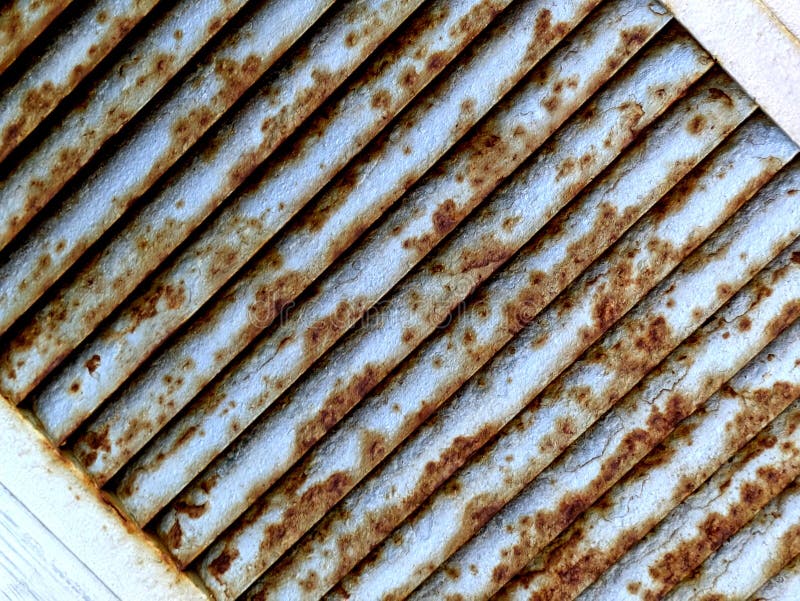 A Close Up of Rusty Corrigated Industrial Iron Lined Metal Background ...