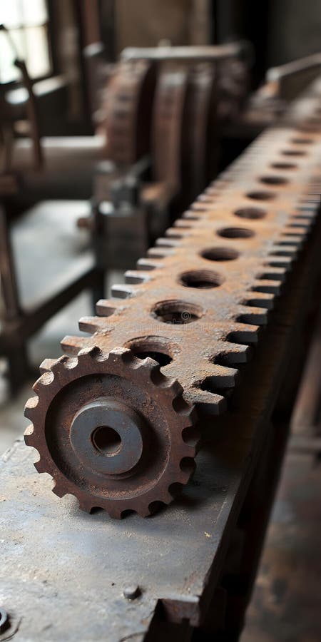 Close-up of Rusty Gear on Metal Surface Stock Illustration ...