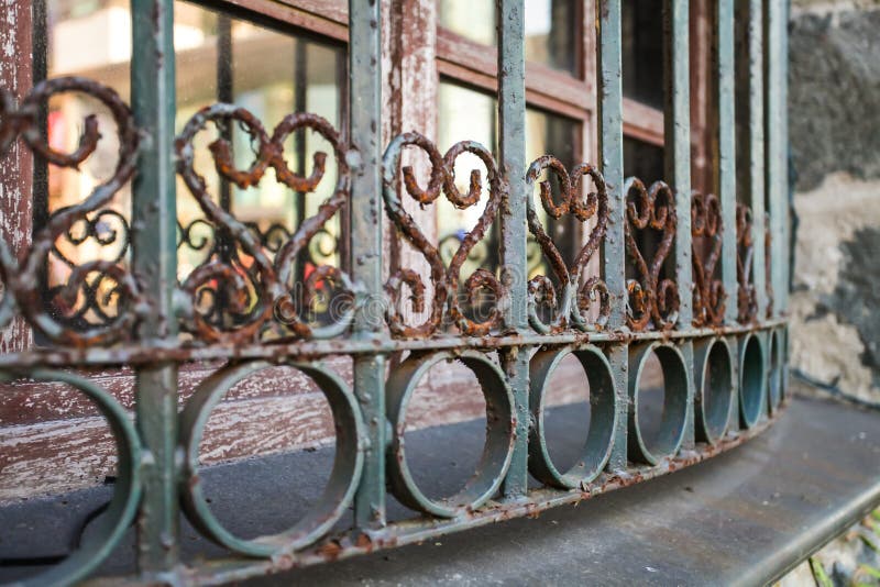 Rusty Grille of an Old Red Truck Parked on a Street Retro Old Car Stock ...